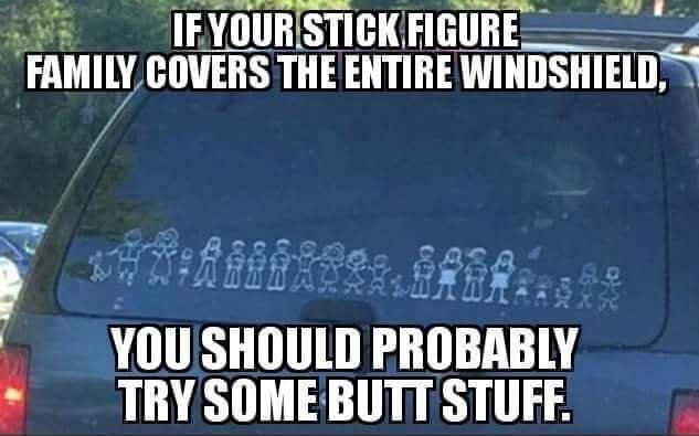 IF YOUR STICK FIGURE FAMILY COVERS THE ENTIRE WINDSHIELD, YOU SHOULD ...