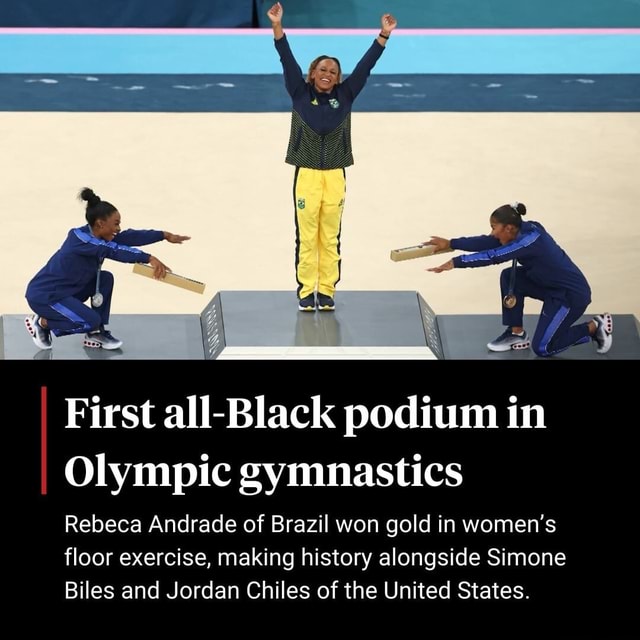 Brazilian gymnast Rebeca Andrade and U.S. gymnasts Simone Biles and ...