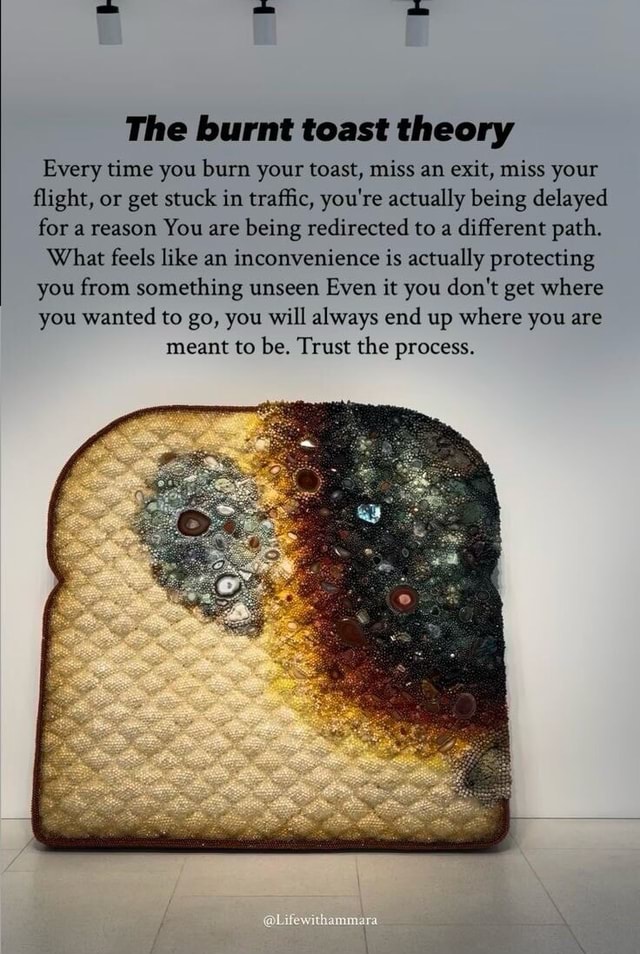 The burnt toast theory Every time you burn your toast, miss an exit ...