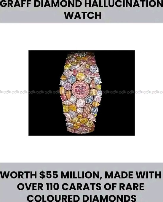 GRAFF DIAMOND HALLUCINATION WATCH WORTH SSS MILLION, MADE WITH OVER 110 ...