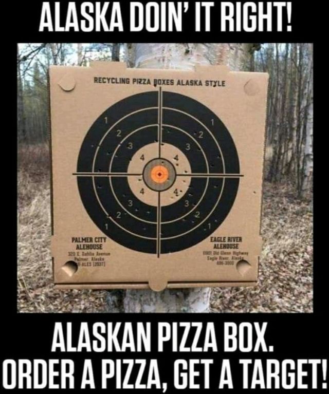 ALASKA DOIN' IT RIGHT! ALASKAN PIZZA BOX. ORDER A PIZZA, GET A TARGET ...
