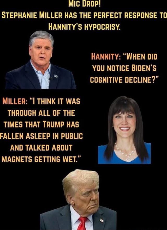 MIC DROP! STEPHANIE MILLER HAS THE PERFECT RESPONSE TO HANNITY'S ...