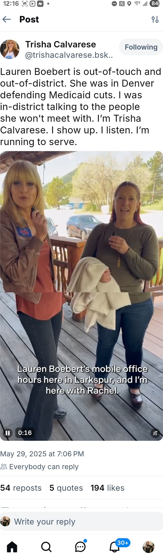 Post wi Lauren Boebert is out-of-touch and out-of-district. She was in ...