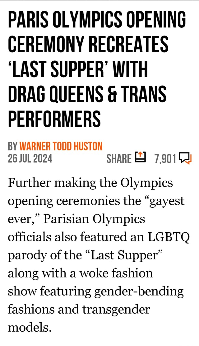 PARIS OLYMPICS OPENING CEREMONY RECREATES 'LAST SUPPER' WITH DRAG ...