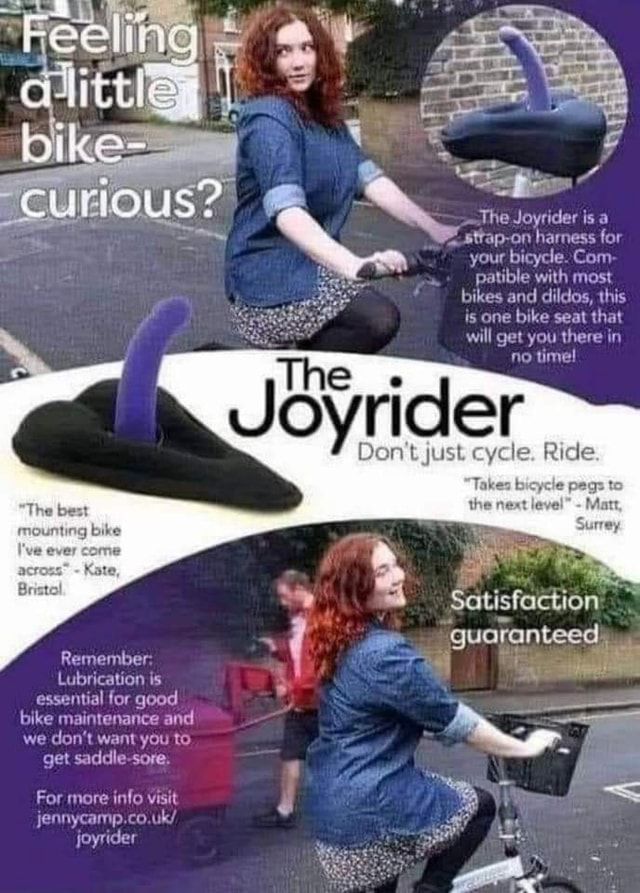 The Joyrider is a sttap-on harness for your bicycle. Com patible with ...