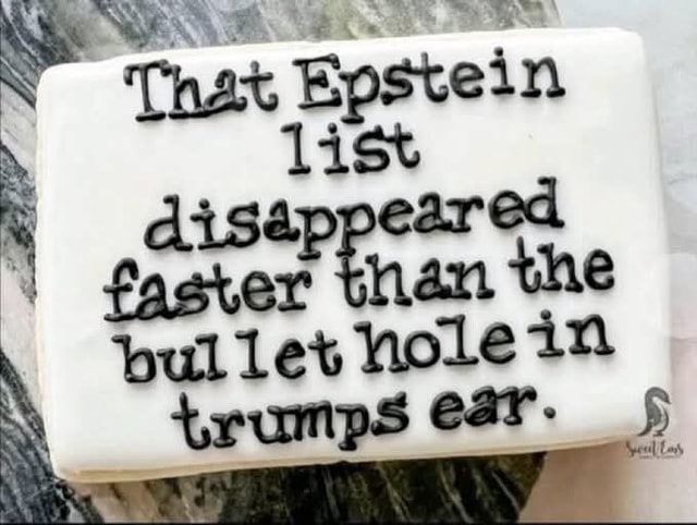 That Epstein list disappeared faster than the bul let hole in trumps ...