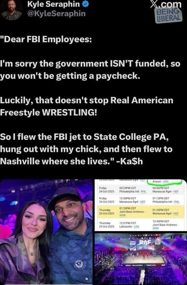 Kyle Seraphin @ X.con @KyleSeraphin "Dear FBI Employees: I'm sorry the ...