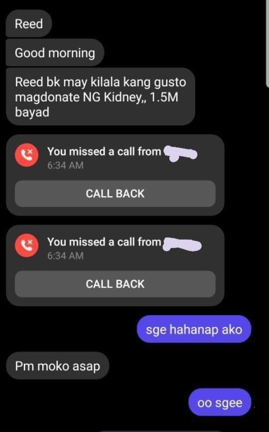 Reed Good morning Reed bk may kilala kang gusto magdonate NG Kidney, 1 ...