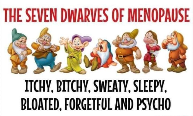 THE SEVEN DWARVES OF MENOPAUSE ITCHY, BITCHY, SWEATY, SLEEPY, BLOATED ...