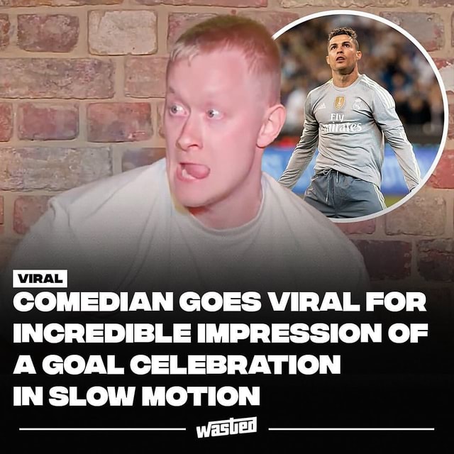 Comedian Karl Porter does an incredible goal celebration in slow motion ...