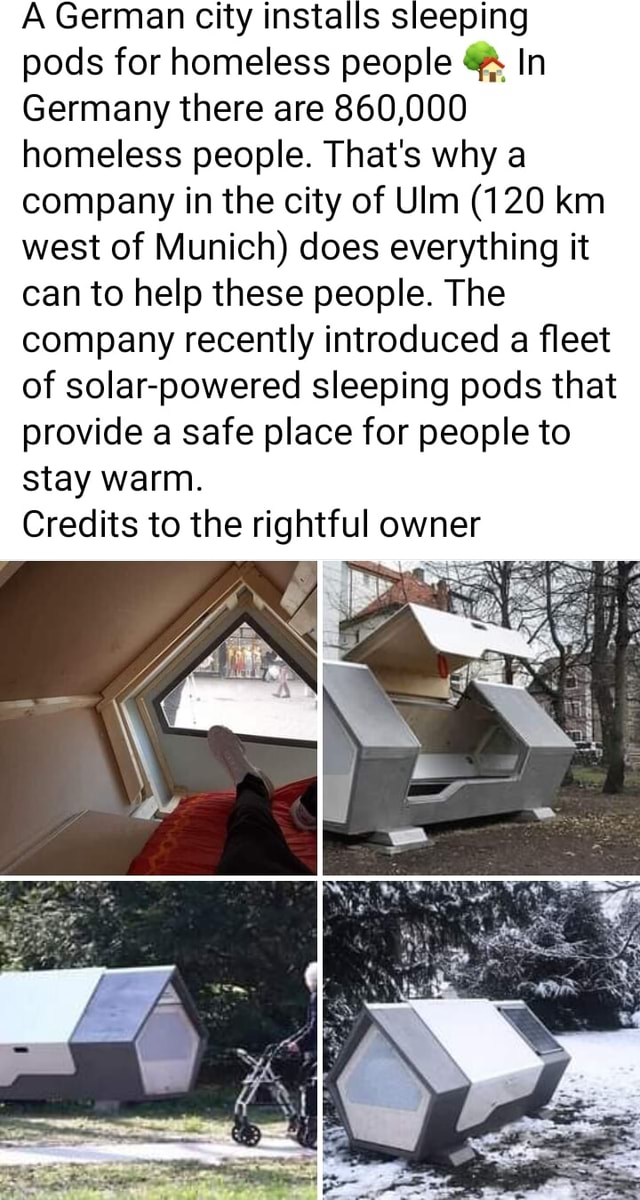 A German city installs sleeping pods for homeless people In Germany ...