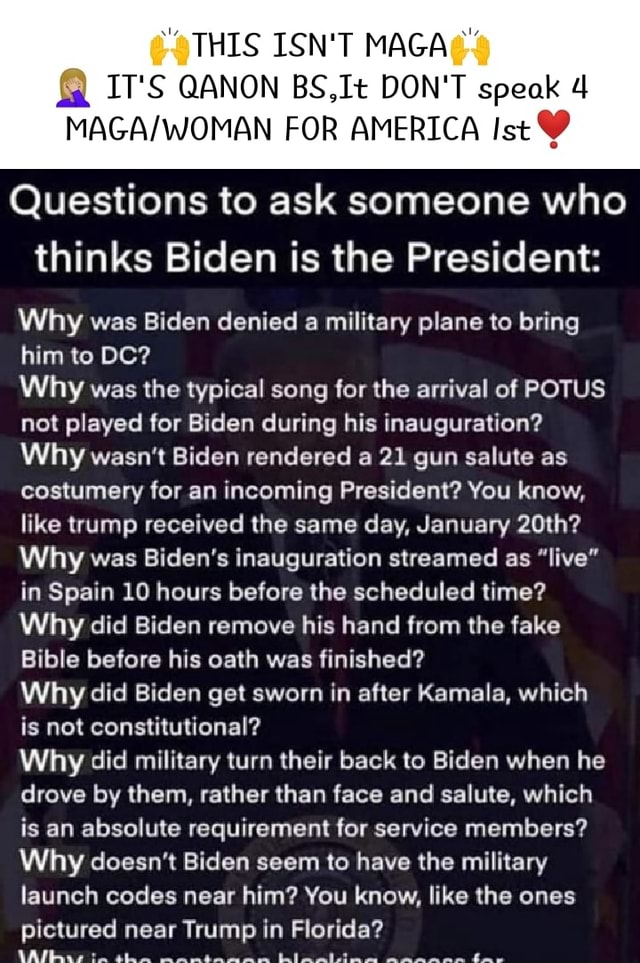 THIS ISN'T MAGA IT'S QANON BS,It DON'T speak 4 FOR AMERICA Ist ...