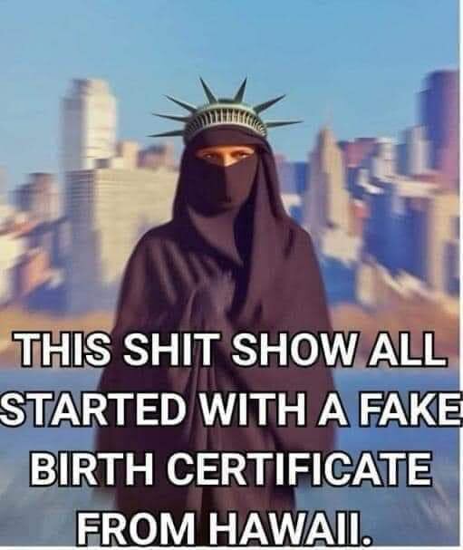 THIS SHIT SHOW ALL STARTED WITH FAKE BIRTH CERTIFICATE FROM HAWAII ...