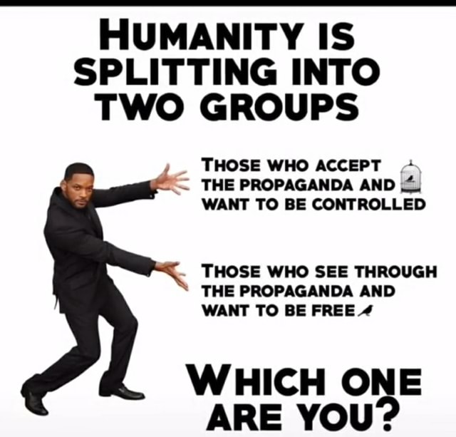 HUMANITY IS SPLITTING INTO TWO GROUPS THOSE WHO ACCEPT THE PROPAGANDA ...