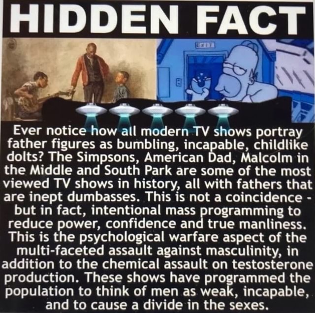HIDDEN FACT te Ever notice how ail modern TV shows portray father ...