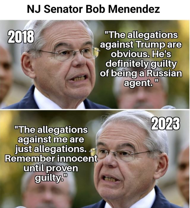 NJ Senator Bob Menendez "The allegations 2018 against Trump are obvious ...