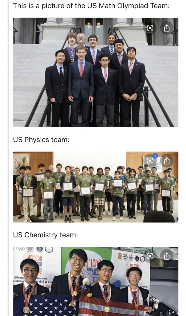 This is a picture of the US Math Olympiad Team: I US Physics team: US ...