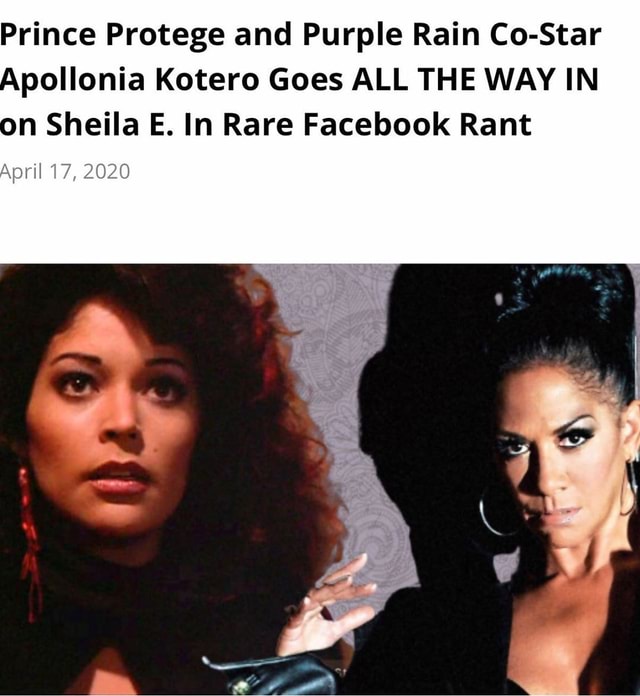 Prince Protege and Purple Rain Co-Star Apollonia Kotero Goes ALL THE ...