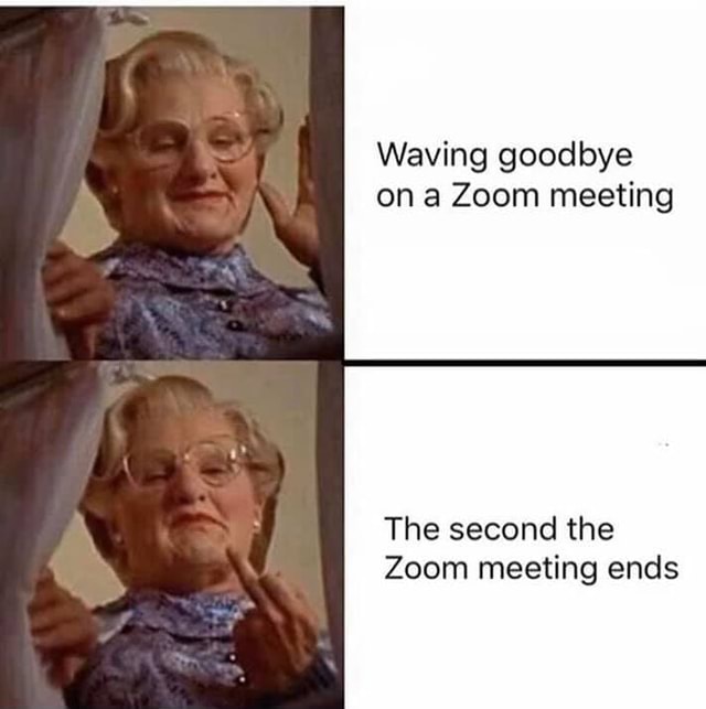 Waving goodbye on Zoom meeting The second the Zoom meeting ends ...