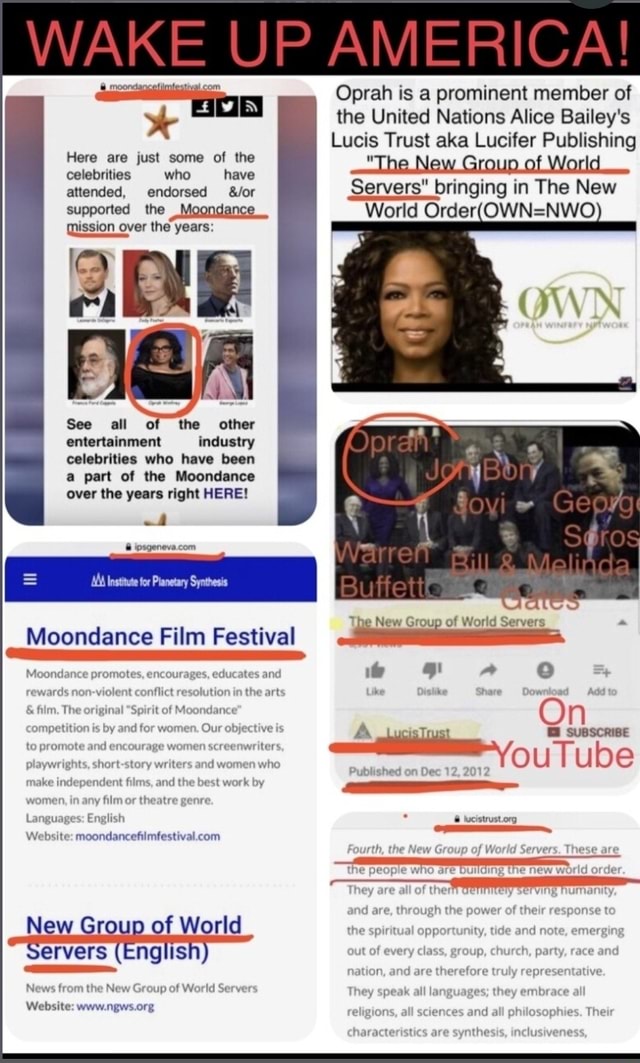 Oprah is a prominent member of the United Nations Alice Bailey's Lucis ...