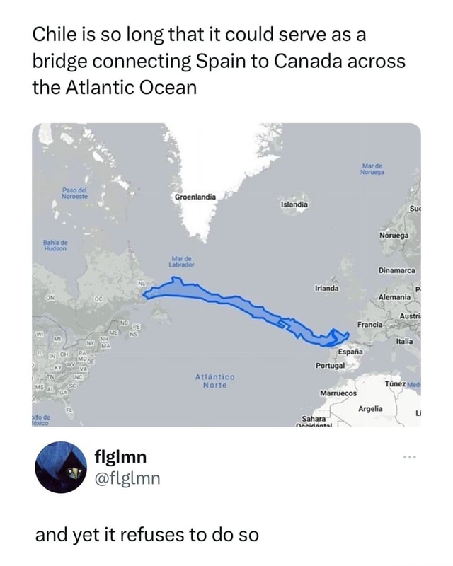 Inconsiderate, really 😕 ( ️/ @amazingmap ) #meme #memes #maps - Chile ...