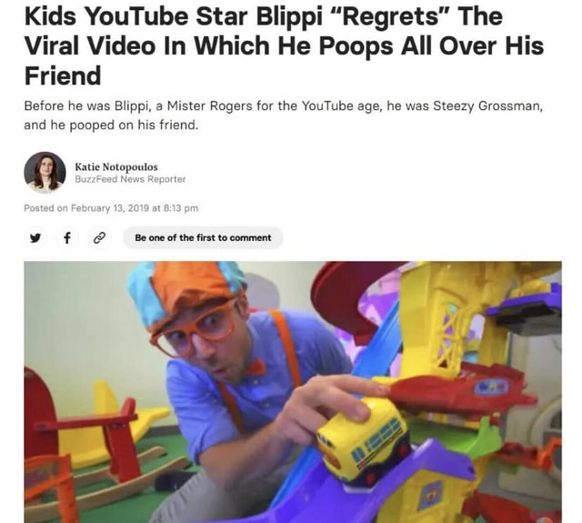 Kids YouTube Star Blippi "Regrets" The Viral Video In Which He Poops ...