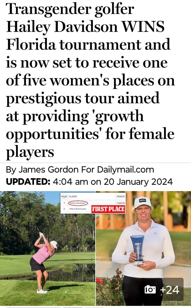 Transgender golfer Hailey Davidson WINS Florida tournament and is now ...