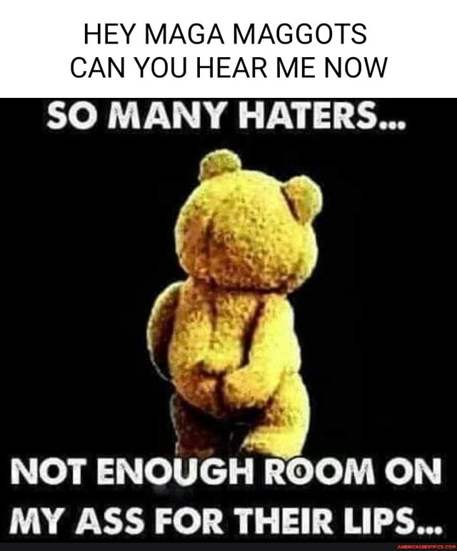 HEY MAGA MAGGOTS CAN YOU HEAR ME NOW SO MANY HATERS... NOT ENOUGH ROOM ...