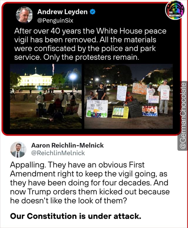 Andrew Leyden @PenguinSix After over 40 years the White House peace ...