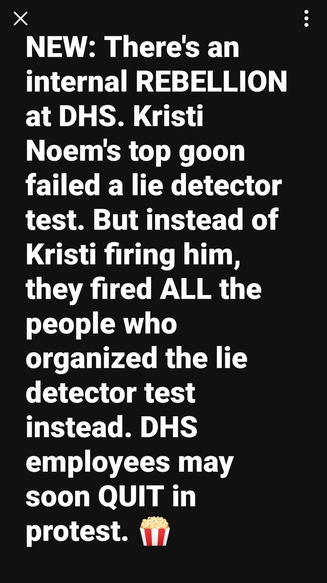 NEW: There's an internal REBELLION at DHS. Kristi Noem's top goon ...