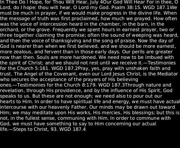 In Thee Do! Hope, tor thou Wilt Hear, July 4Our God Will Hear ror in ...