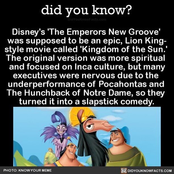 Did you know? Disney's 'The Emperors New Groove' was supposed to be an ...