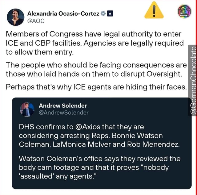 @AOC Alexandria Ocasio-Cortez Members of Congress have legal authority ...