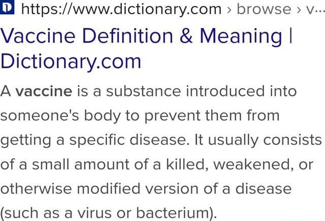 > browse > v... Vaccine Definition & Meaning I A vaccine is a substance ...
