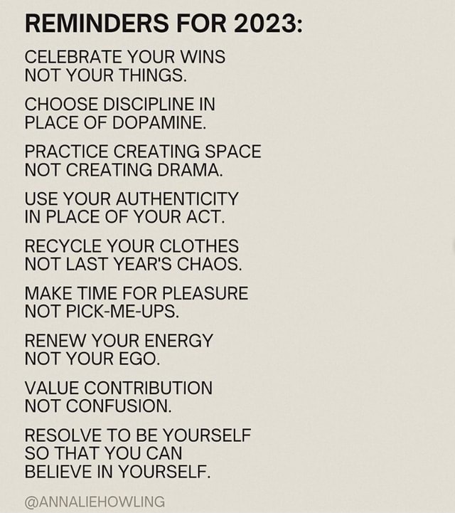 Reminders for 2023 (cr: @annaliehowling) - REMINDERS FOR 2023 ...