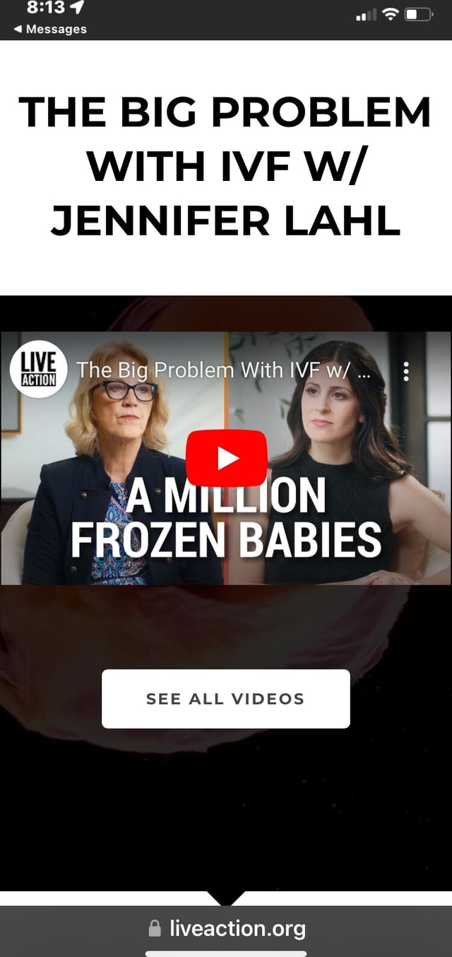 Messages THE BIG PROBLEM WITH IVF W/ JENNIFER LAHL The Big FROZEN ...