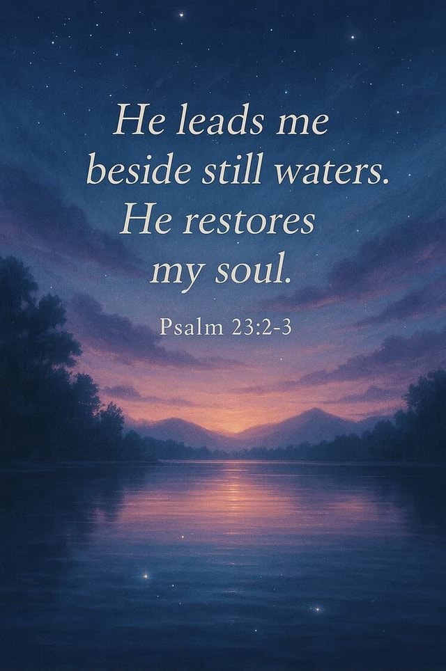 He leads me beside still waters. He restores my soul. Psalm - America’s ...