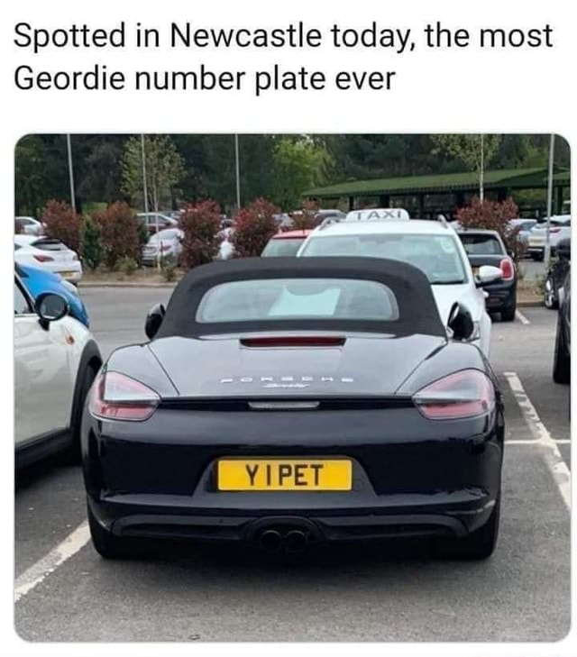 Spotted in Newcastle today, the most Geordie number plate ever ...