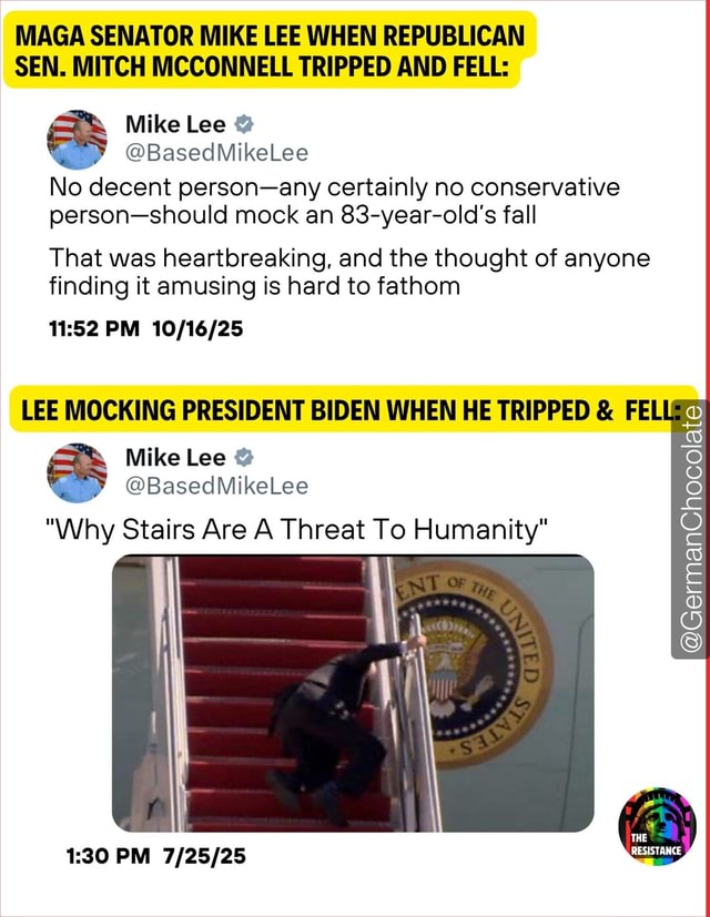 MAGA SENATOR MIKE LEE WHEN REPUBLICAN SEN. MITCH MCCONNELL TRIPPED AND ...