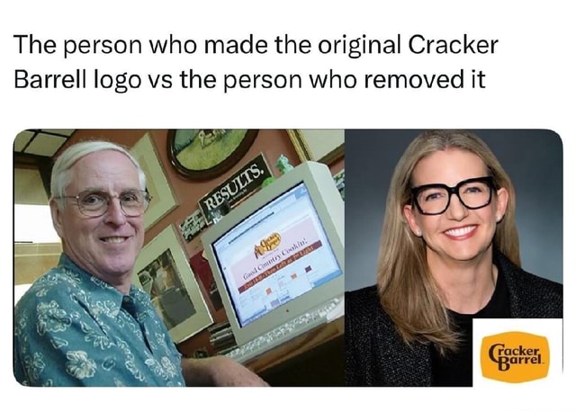 The person who made the original Cracker Barrell logo vs the person who ...