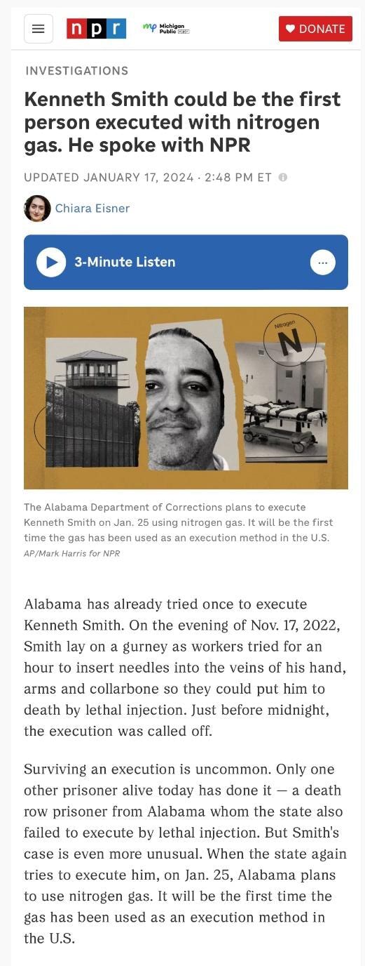 INVESTIGATIONS Kenneth Smith could be the first person executed with ...