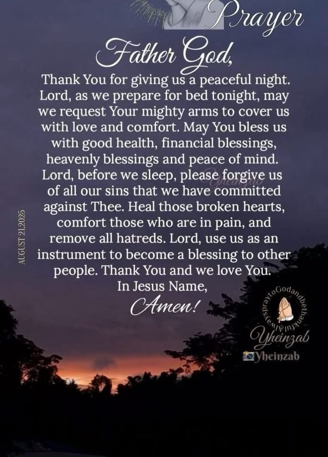 AUGUST 21,2025 21,2025 21,2025 21,2025 21,2025 ayer Father God, Thank ...