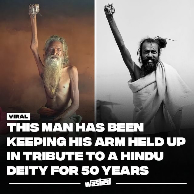 According to Greek Reporter, the man pictured is Amar Bharati, a sadhu ...