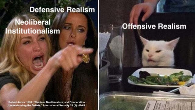 An outdated meme on International Relations theory for your Tuesday ...