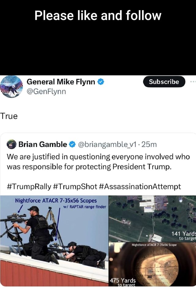 Please like and follow General Mike Flynn @ @GenFlynn True @ Brian ...