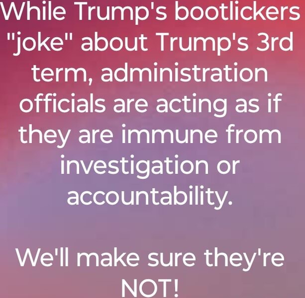 While Trump's bootlickers "joke" about Trump's term, administration ...
