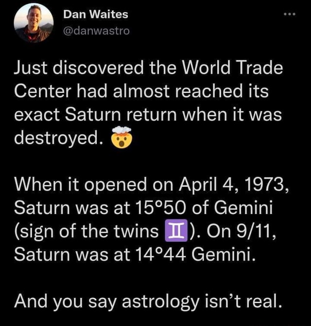 Dan Waites Just discovered the World Trade Center had almost reached ...