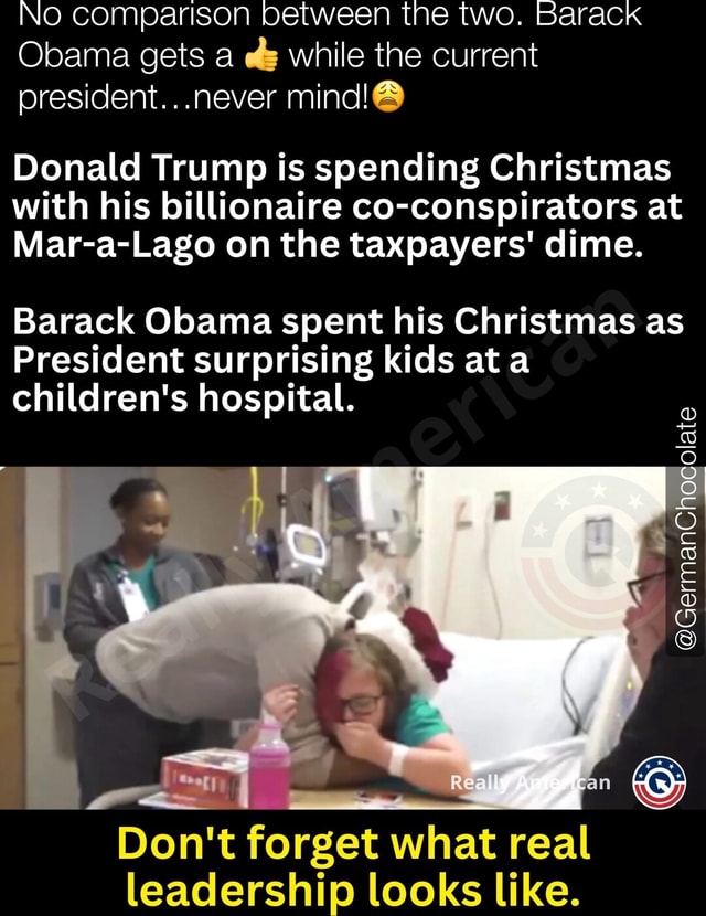 No comparison between the two. Barack Obama gets a while the current ...