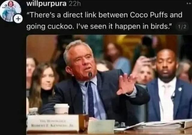 Willpurpura "There's a direct link between Coco Puffs and going cuckoo ...