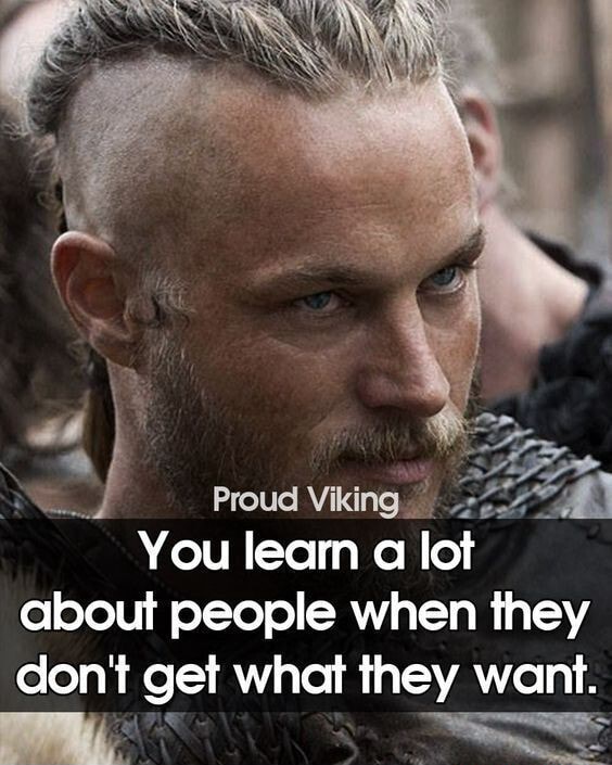 Proud Viking You learn a lot about people when they don't get what they ...